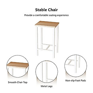 AWQM 5 Pcs Dining Table Set, Modern Bar Table Set with 4 Chair, Home Kitchen Breakfast Table and Chairs Set Ideal for Pub, Living Room, Breakfast Nook, Easy to Assemble