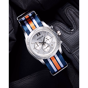 BINLUN Nylon Watch Band Thick G10 Premium Ballistic Nylon Multicolor Replacement Watch Straps with Stainless Steel Buckle for Men Women 18mm 20mm 22mm 24mm