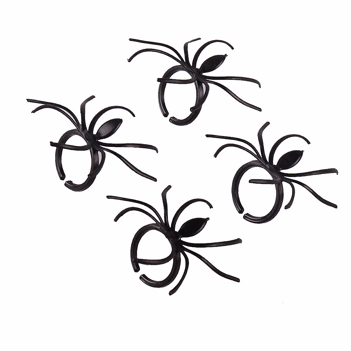 Crazy Night Halloween Spider Rings Plastic Cupcake Topper Halloween Party Favors -144 pcs (Multicolored)