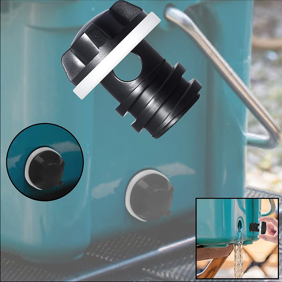 Cooler Plug for YETI Cooler, Drain Plug Cooler Plug Compatible with Yeti and RTIC Coolers Leak-Proof Replacement for YETI Tundra Roadie Tank Coolers and RTIC Coolers 2pcs