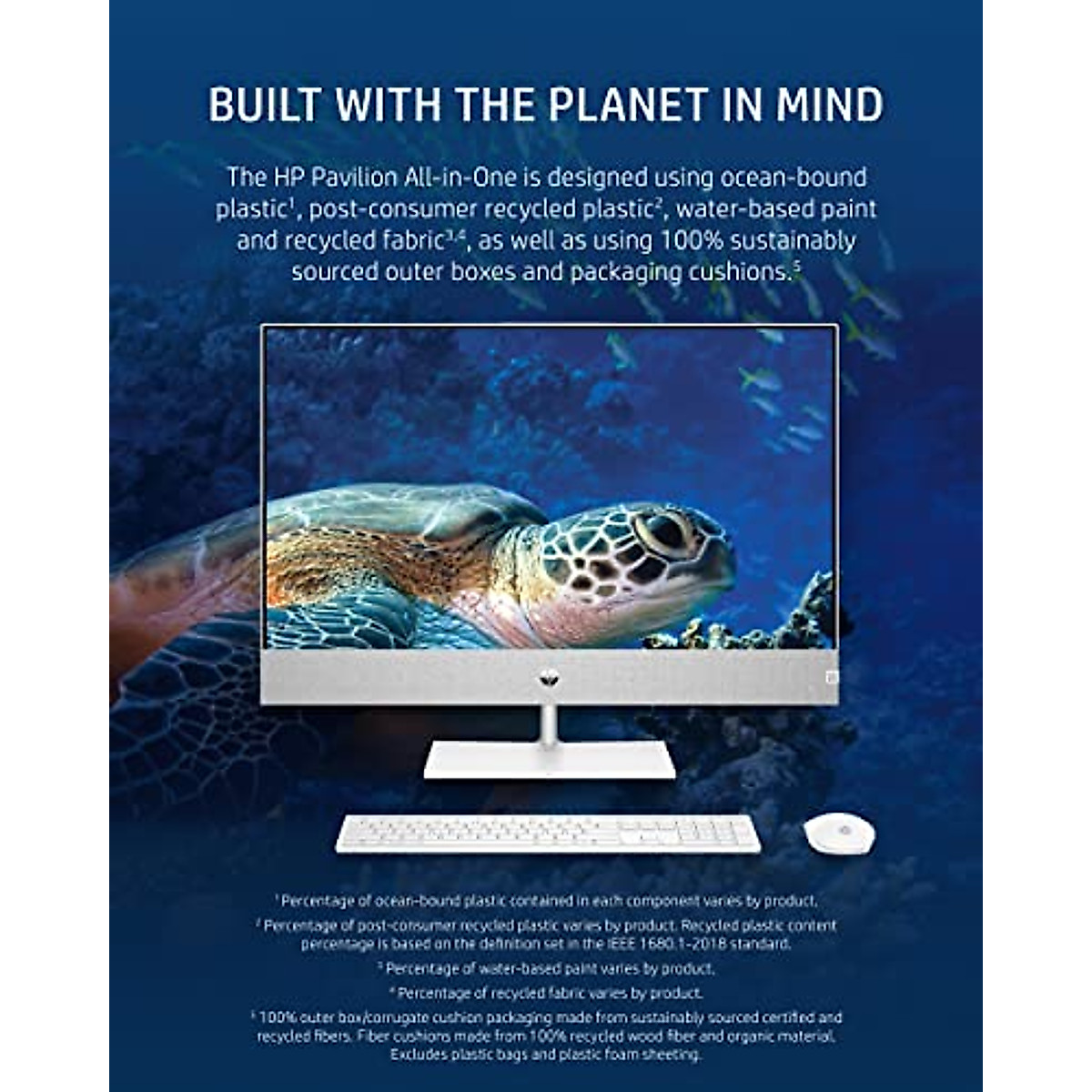 HP Pavilion 27” All-in-One Desktop, AMD Ryzen 7 5700U, 16 GB RAM, 256 GB SSD & 1 TB Hard Drive, Full HD Touchscreen, Windows 11 Home, 5 USB Ports, 5MP Pop-up Camera, Keyboard & Mouse (27-ca0070, 2021)