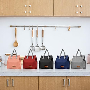 Lunch Bag Insulated, Lunch Box Bag, Reusable Lunch Tote Bag, Lunch Box Container Bag Insulated for Women, Men, Work, Office, Travel -Black