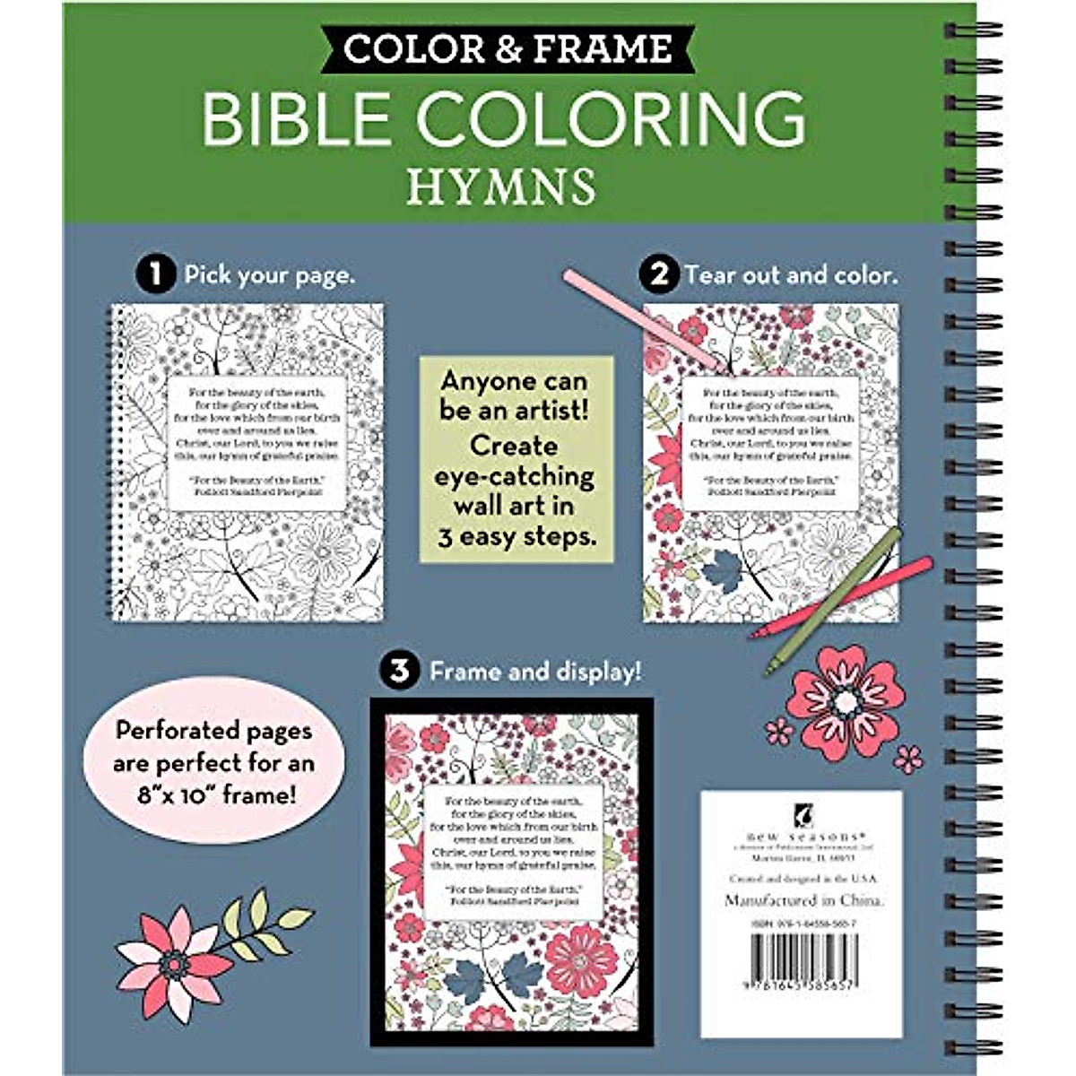 Color & Frame - Bible Coloring: Hymns (Adult Coloring Book)