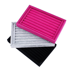 Lders For Jewelry,Jewellery Black Felt Foam,Ring Holders Strips,Black Velvet Jewelry Tray,Boite A Bague Ring Jewellery Display Storage Box Tray Case Organiser For Tie Clip Earrings