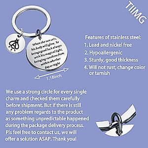 TIIMG Firefly Charm Keychain Firefly Lover Gift Inspirational Gifts Firelfly Good Luck Gift (When the sun sets)