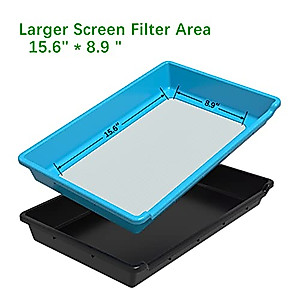 Naturehydro Tray - Heavy Pollen Bud Trimming Trays for Herbs Collecting, Sieve Sifter with 150 Mesh Screen Dry Sift Set (Blue)