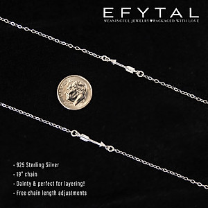 EFYTAL Best Friend Necklaces for 2, 925 Sterling Silver Arrow Necklace Set, Matching Necklaces, Two Necklaces Set, Friend Gifts for Women, Gift for Soul Sisters