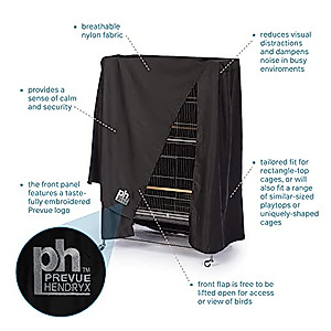 Prevue Pet Products Universal Bird Cage Cover, Dark Colored Drape for Animal Crate, Night Cover for Cages, Distraction and Light Eliminator, Black