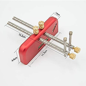 Zeglavi Adjustable Marking Gauge Woodworking Scriber Mortise Gauge Aluminum Alloy DIY Draw Line Metal Ceramic Wood Scribing Tools for Carpenter