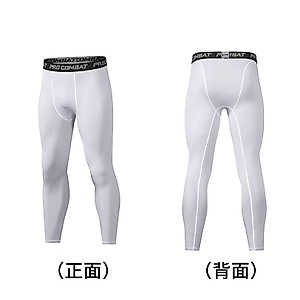 SS COLOR FISH 3 Pack Men Compression Pants Athletic Baselayer Workout Legging Running Tights for Men