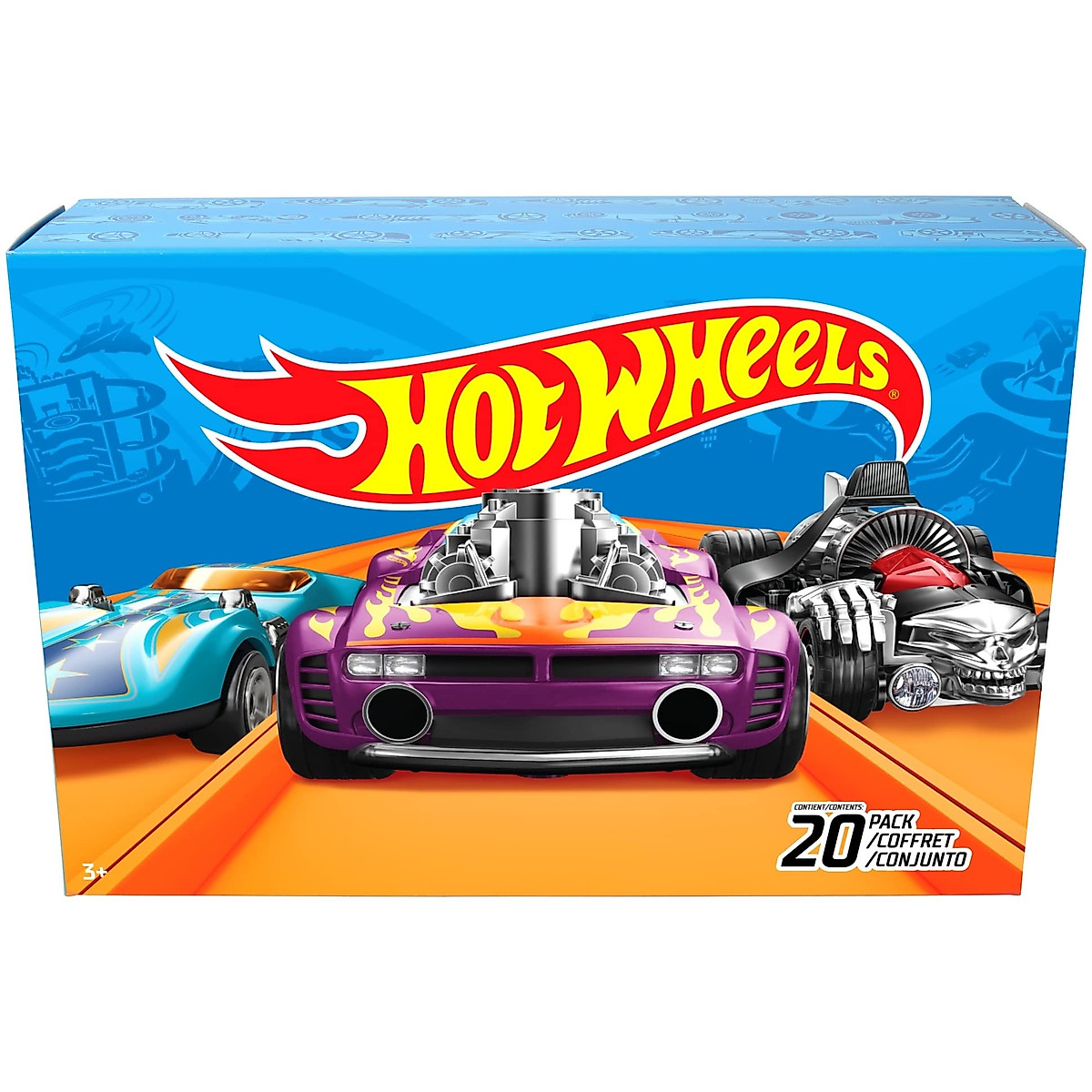 Hot Wheels Super Speed Blastway Track Set with 1:64 Scale Toy Trucks and Cars 20-Pack and 10-Pack Toy Cars(Styles May Vary)
