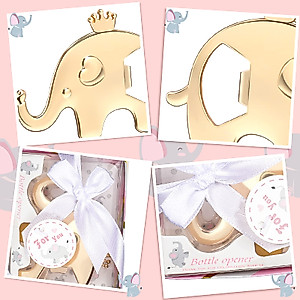 50 Pieces Elephant Baby Bottle Opener Elephant Shape Bottle Opener Girl Boy Baby Shower Favor Decorations for Guests Birthday Shower Party Souvenirs Wedding Favors (Pink)