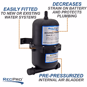RecPro RV Accumulator Tank with Barbed Fittings