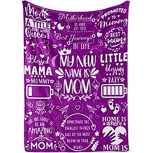 InnoBeta New Mom Gifts for Women, Mom to Be Gift Blanket, Pregnancy Gifts for First Time Moms, Gender Reveal Gifts, for New Parents, New Mommy, Flannel Throw Blankets 50"x 65"