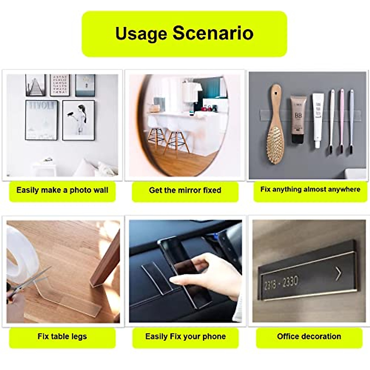 SAVtools Double Sided Tape Heavy Duty Nano Tape, 1.18 x 120 Inch, Removable & Clear, Extra Strong for Wall, Picture Hanging Carpet Decor DIY