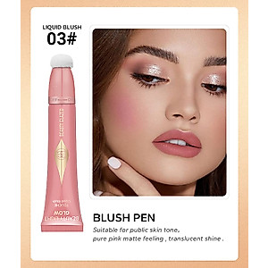 3PCS Liquid Contour Beauty Wand, Highlighter and Bronzer Stick with Cushion Applicator Attached Easy to Blend, Lightweight Silky Cream Contour Face Illuminator Makeup Stick (Contour+Highlighter+Blush)