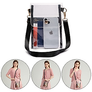 LZXYBIN Clear Purse Stadium Approved, Small Cute Clear Gameday Handbags See Through Purse Transparent Crossbody Bag for Women (Clear)