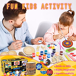 Wakestar Kids Wood Painting Kit-Glow in The Dark-Easter Basket Stuffers-Arts & Crafts Gifts for Boys Girls Ages 6-12,Creative Party Crafts Activity for Birthday Christmas