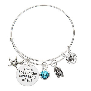 Infinity Collection Toes in the Sand Bracelet, Beach Jewelry, Gift for Women, Beach Girl, Sand Dollar Jewelry