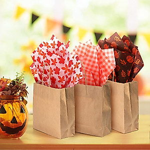 Naler 60 Sheets Autumn Fall Tissue Paper Bulk Pack Thanksgiving Gift Wrapping Tissue Paper for Gift Wrapping Birthday Wedding Festival Party Decoration Flower Pom Pom, 14 X 20 Inch