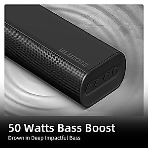 Sound Bars for TV 16-inch, Cinematic TV Sound Bar with Impactful Bass, Bluetooth Soundbar for TV with Remote Control, Wall Mountable TV Speakers Sound Bar Work with Traditional or Smart TV, Computer