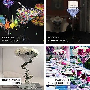 Efavormart 4 Sets of Wholesale Plastic Sturdy Centerpiece XL Martini Cup Stand Tabletop Decor Wedding Party Event Decoration
