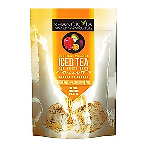 Shangri-La Tea Company Iced Tea Bags, Tropical Passion, Unsweetened and All Natural, Brews 2 Quarts Per Tea Bag, (6 Count) (5051)