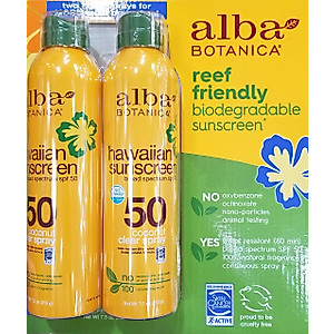Alba Botanica Hawaiian Sunscreen Spray SPF50 with Travel Lotion SPF 30