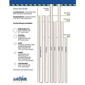 7.75” Blue Stripe Jumbo Eco-Flex Paper Straws, 4,800 ct.