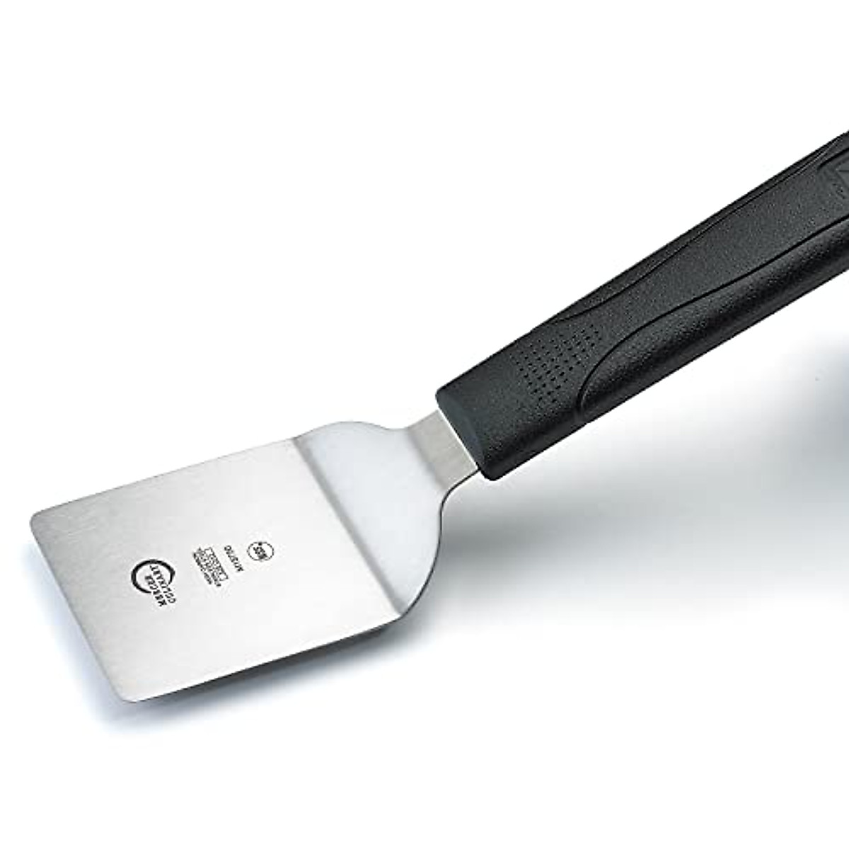 Mercer Culinary Millennia Mini Turner/Spatula, 2.5 Inch x 2.5 Inch Blade, Black Handle