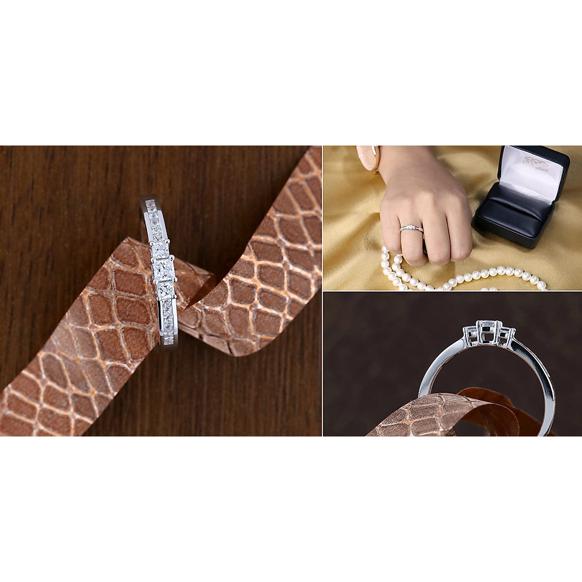 Dazzlingrock Collection 0.60 Carat Princess Cubic Zirconia 3 Stone Minimalist Anniversary Ring for Women in 925 Sterling Silver Size 6.5