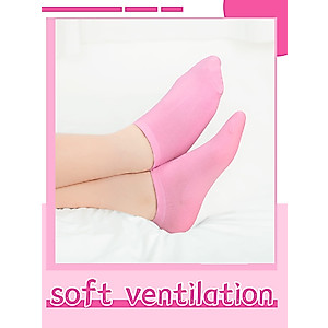 Funtery 20 Pairs Ankle Socks for Women Breathable Low Cut Athletic Socks Dry Fit No Show Soft Pastel Color Socks for gift(Pink)