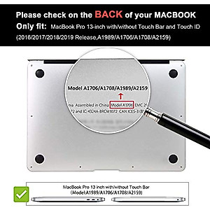 ProCase MacBook Pro 13 Case 2019 2018 2017 2016 Release A2159 A1989 A1706 A1708, Hard Case Shell Cover and Keyboard Skin Cover for MacBook Pro 13 Inch with/Without Touch Bar -Darkblue