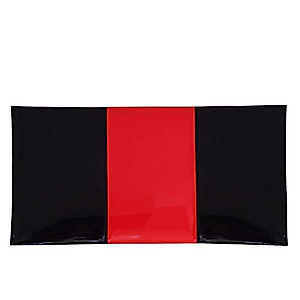 JNB Patent Color Block Envelop Clutch, Red/Black