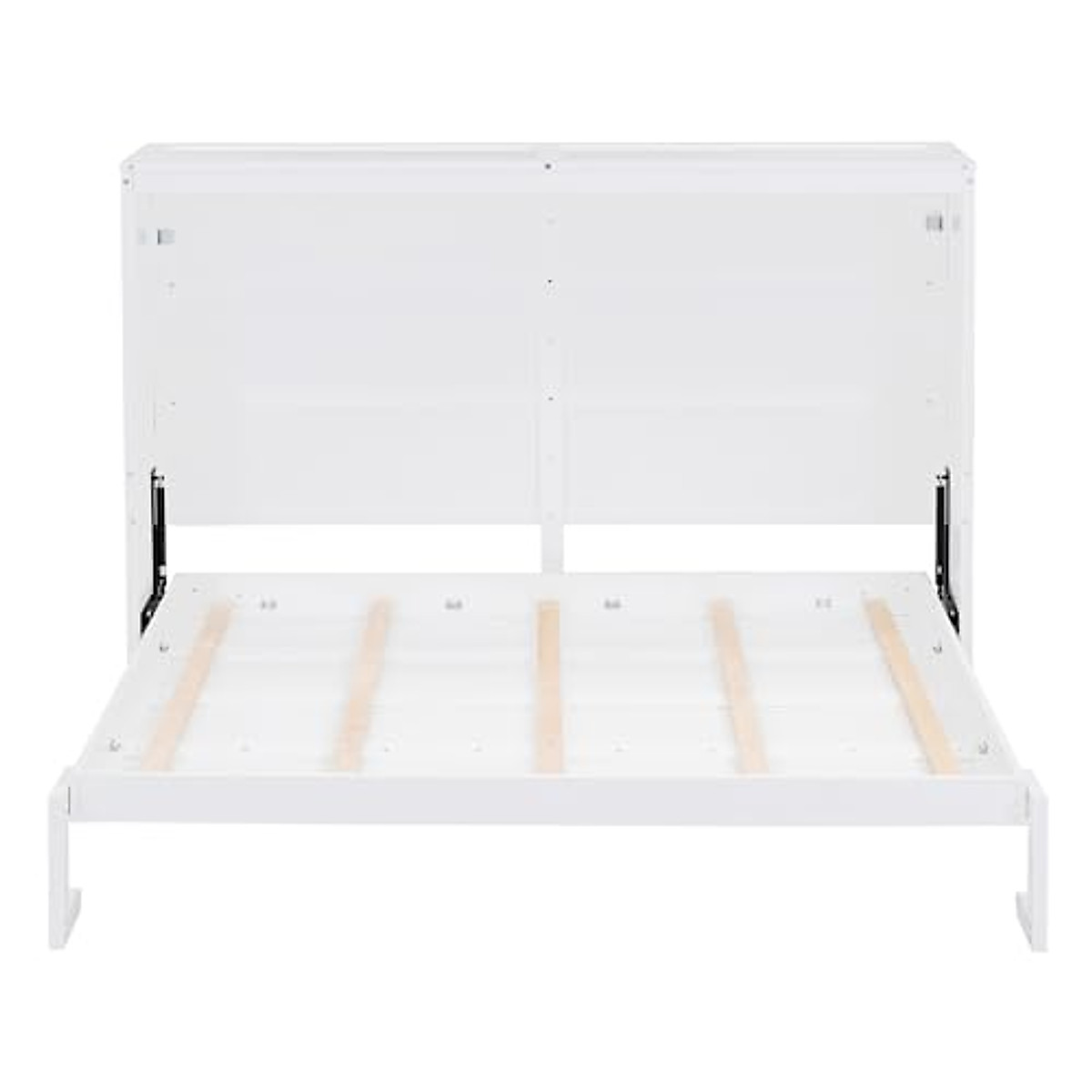 DEYOBED Full Size Multifunctional Murphy Bed, Comfortable Wall Bed for Bedroom Apartment Dorm, Can be Folded Away into a Cabinet, No Box Spring Needed, White