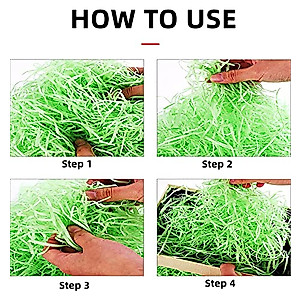 Easter Grass Green Crinkle Paper Shred Filler for Gift Wrapping, Basket Filling, Party Decoration, Basket Grass Stuffers(8 oz)