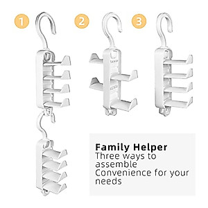 2 Pack Ladies Purse Hanger, Stackable Closet Hook Organizer, Durable Purse Rack, Space Saving Hanger, Easy to Assemble, White
