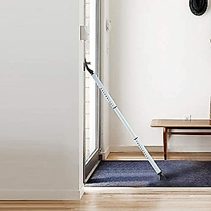 HoneSecur 2-in-1 Door Security Bar & Sliding Patio 28″ Door Stopper Security Jammer Bar Child Proof Adjustable Constructed of High Grade Iron Window Doors Security Bars, White