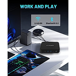 ATOPNUC Mini PC Intel Celeron N4020 Mini Desktop Computers, Micro Computer Support M.2 SATA SSD/2.5-inch SSD,4K HD,Dual WiFi, BT5.0 for Business Home Office N4020 4GB+128GB / Windows 10 Pro