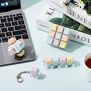 4 Pcs Decompression Toys Keyboard Clicker Toy Keyboard Cube Toy Mechanical Key Toy Keyboard Button Stress Relief for Adult Gifts to Relief Pass Time (Trendy)