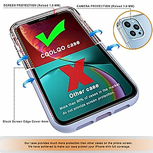 COOLQO Compatible for iPhone 12 Pro Max Case 6.7 Inch, and [2 x Tempered Glass Screen Protector] Clear 360 Full Body Coverage Silicone Protective 13 ft Shockproof Phone Cover