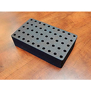Polar Whale Test Tube Rack Black Foam Storage Rack Organizer Stand Transport Holds 50 Tubes Fits up to 10mm Diameter