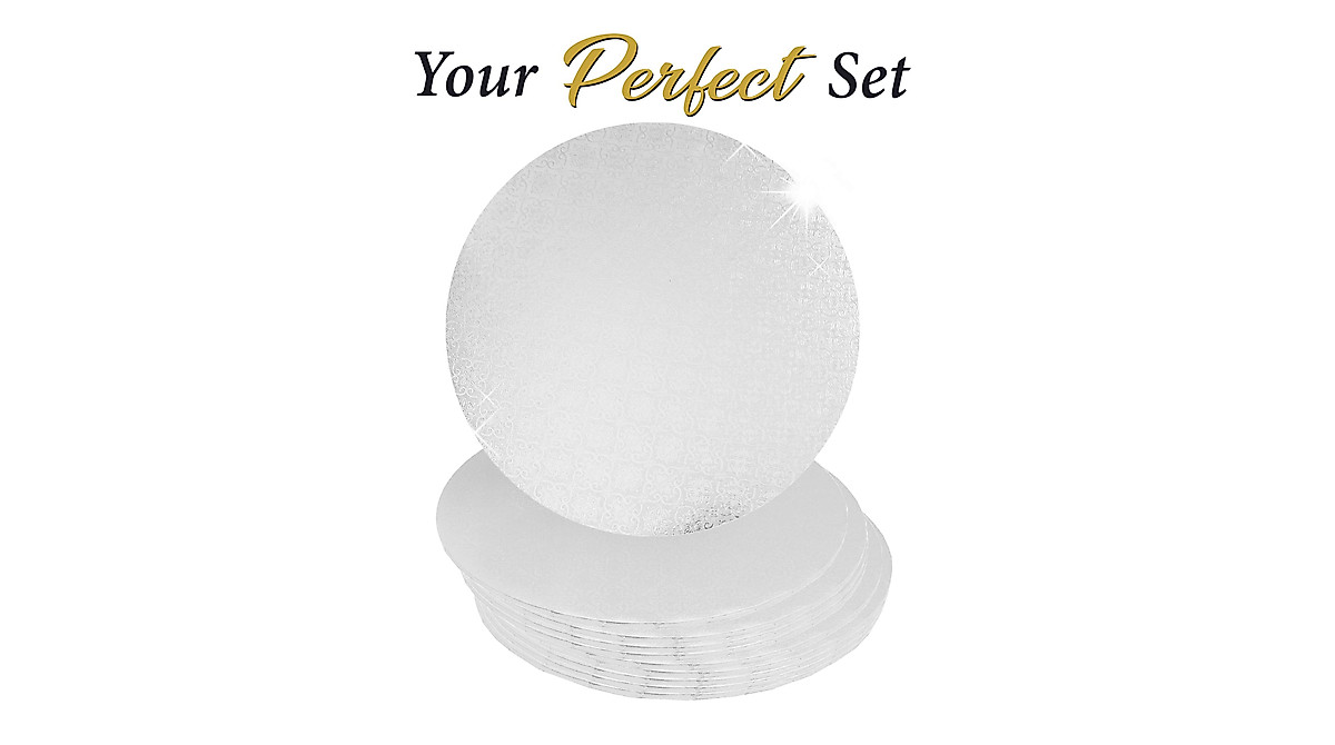 O'CREME White Wraparound Cake Pastry Round Drum Board 1/4 Inch Thick ...