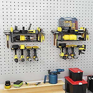 Godboat Power Tool Organizer, Garage Storage for Mens Gifts, Tool Storage as Dad Gifts, Wall-Mount Garage Organization, Floating Shelves for Tool Box & Pegboard, Cool Gadgets, Fathers Day Dad Gifts