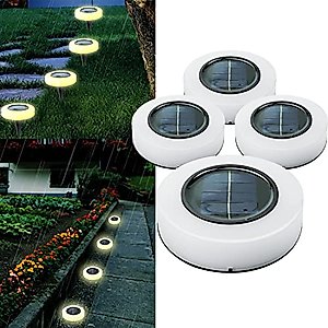 UgyDuky Solar Deck Lights Warm White Outdoor Led Solar Step Lights Waterproof IP65 for Garden Patio Concrete Pathway Walkway Driveway(4 Pack)