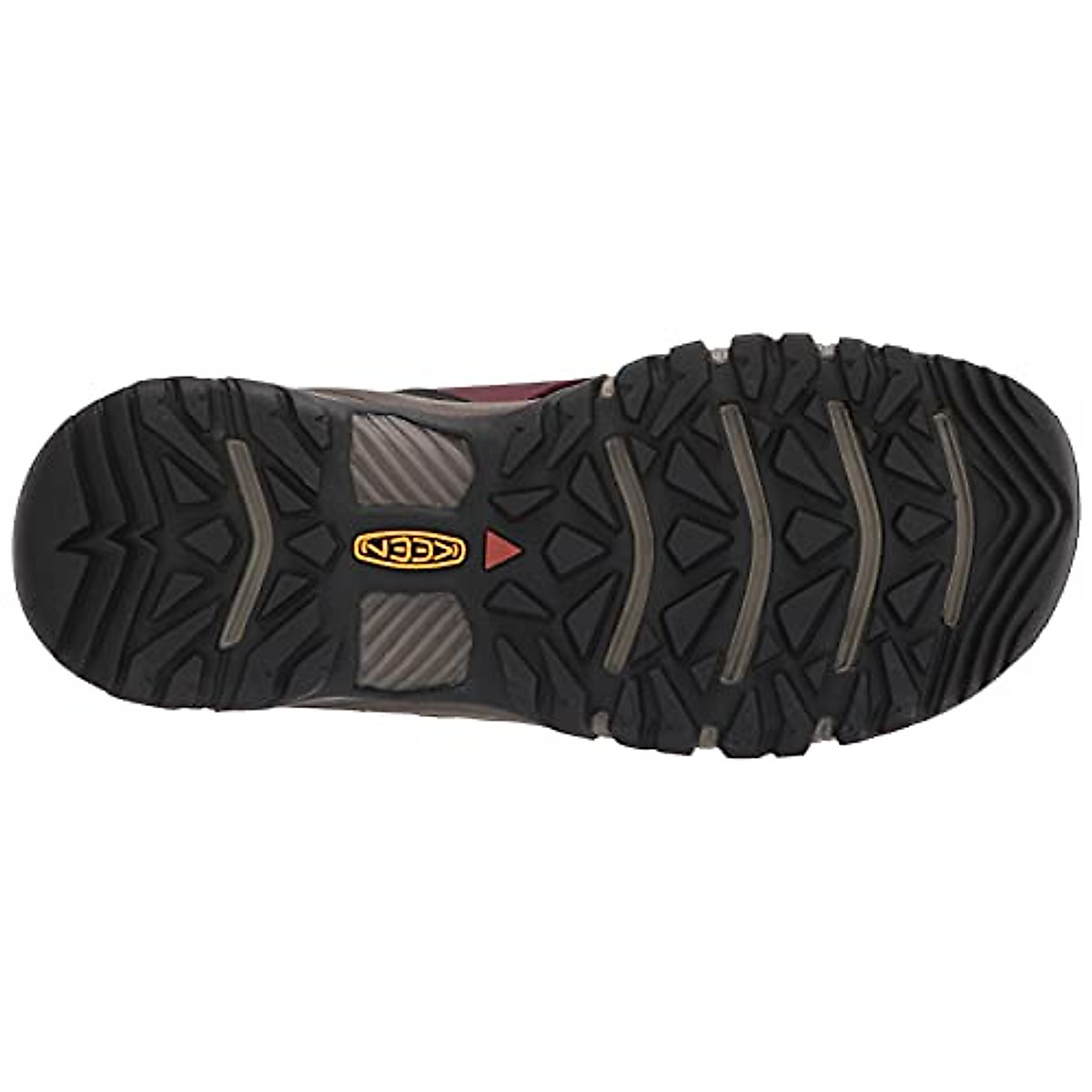 KEEN Women's Ridge Flex Mid Height Waterproof Hiking Boots, Rhubarb/Black, 10