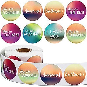 600 Pieces 1.5 Inch Positive Stickers Motivational Encouragement Quote Label Stickers Handwritten Modern Artistic Inspirational Stickers for Greeting Cards Envelopes Sealing Decor