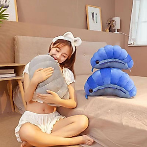 Hgplvxj Lifelike Insect Plush Toy, Pill Bug Stuffed Animal Plush Pillow Birthday Xmas Gift for Kids (Gray,12Inch)