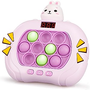 Blackma Fast Push Game Pop Fidget Toys for Kids, Handheld Puzzle Game Sensory Toys with LED Screen, Quick Push Light Up Game Gifts for 3-12 Year Old Girls Boys (Rabbit)