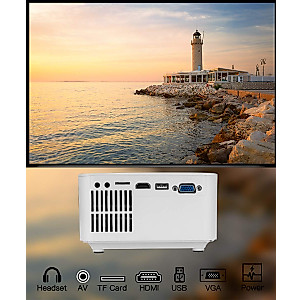 Luby Portable Movie Projector with Free Projector Screen Perfect for Fun Camping Neighborhood Gathering Backyard Movie